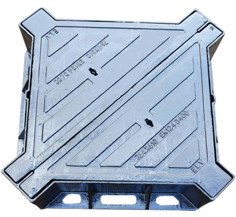 Telecom Hinged Manhole Cover , Ductile Iron Lockable Manhole Cover 800 ...